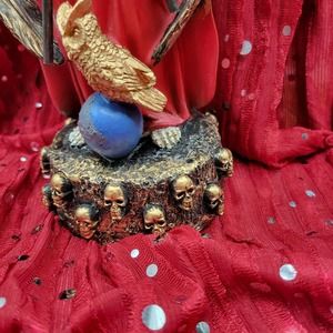 Art | Santa Muerte Red 12 Holy Death Statue With Wings And Two Scythes ...